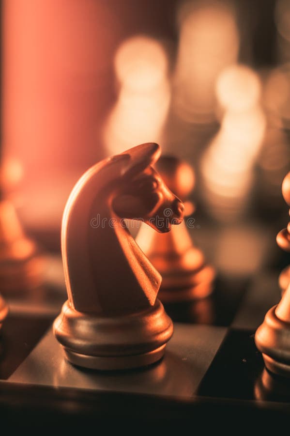 Black Knight on a Chess Board Stock Image - Image of selective, symbol ...