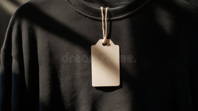 Black Knit Sweater with Blank Brown Tag Stock Illustration ...