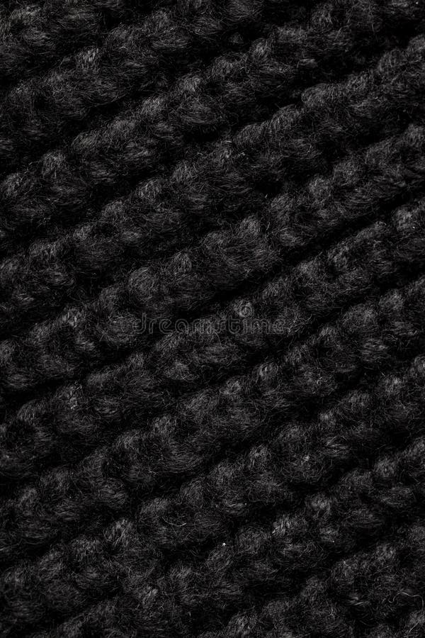 Black Knitted Fabric As an Abstract Background. Texture Stock Image ...
