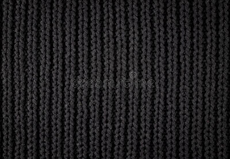 Black Knitted Fabric Texture Background Stock Photo - Image of fabric ...