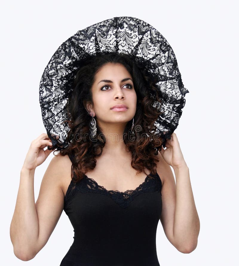 Black lace beauty stock photo. Image of beautiful, brunette - 329766