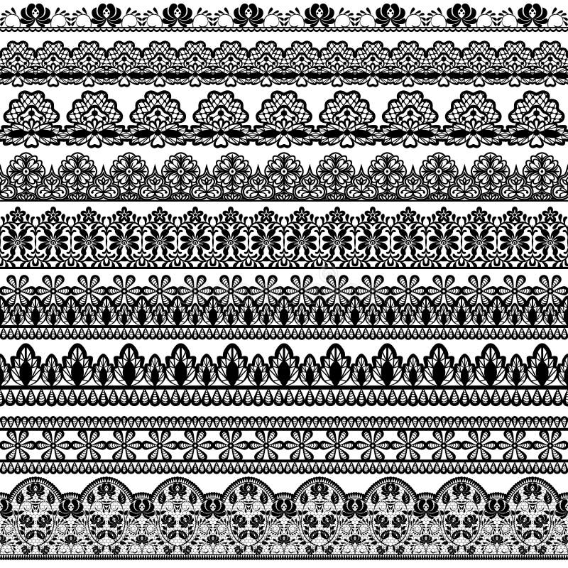 Black lace border stock vector. Illustration of isolated - 72998370