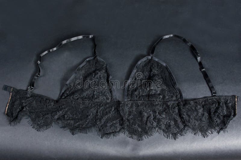 Black lace bra. Top view stock image. Image of lace, garment - 94020149