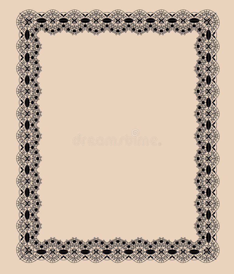 Black lace frame stock vector. Illustration of decorative - 67824692