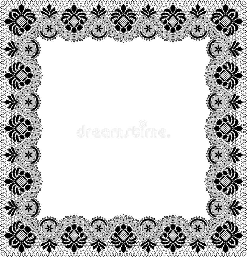 Black lace frame stock vector. Illustration of vector - 190314860