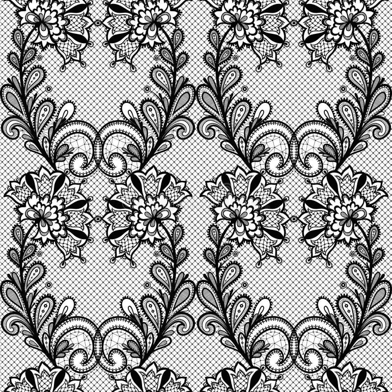 Black Lace Seamless Pattern. Stock Vector - Illustration of decoration ...