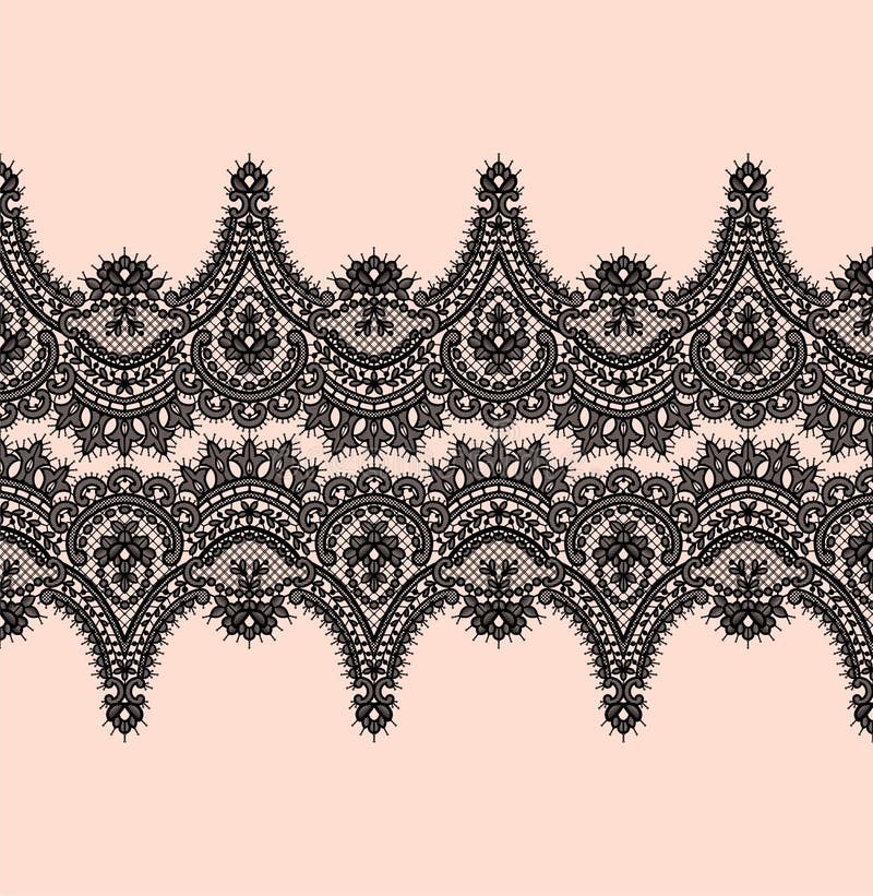 Black Lace Vector Pattern stock vector. Illustration of sexuality ...