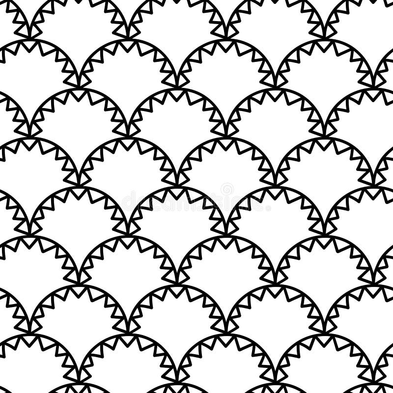 Elegant Geometric Seamless Pattern. Black Lace on White Stock Vector ...