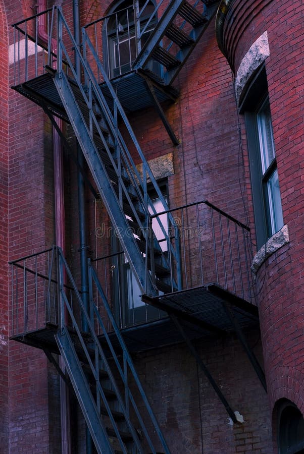 Black ladder down stock image. Image of climb, boston - 1442517