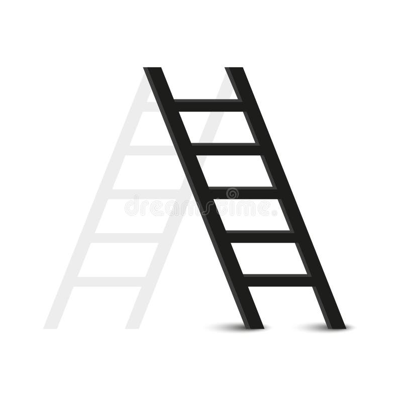 Black Ladder with Shadow. Vector Illustration. EPS 10 Stock Vector ...