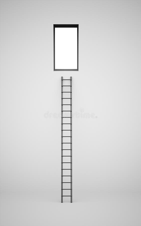 Black ladder on the wall stock illustration. Illustration of solution ...