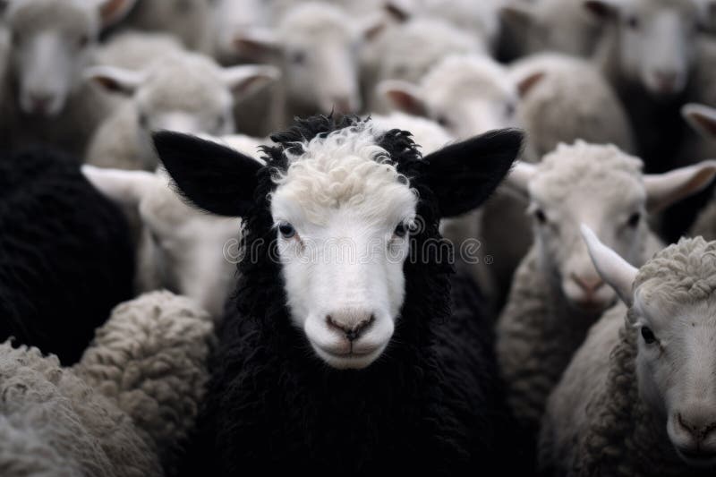 Black Lamb Lost Crowd White Lambs Stock Photos - Free & Royalty-Free ...