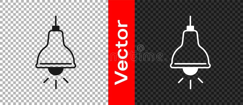 Black Lamp Hanging Icon Isolated on Transparent Background. Ceiling ...
