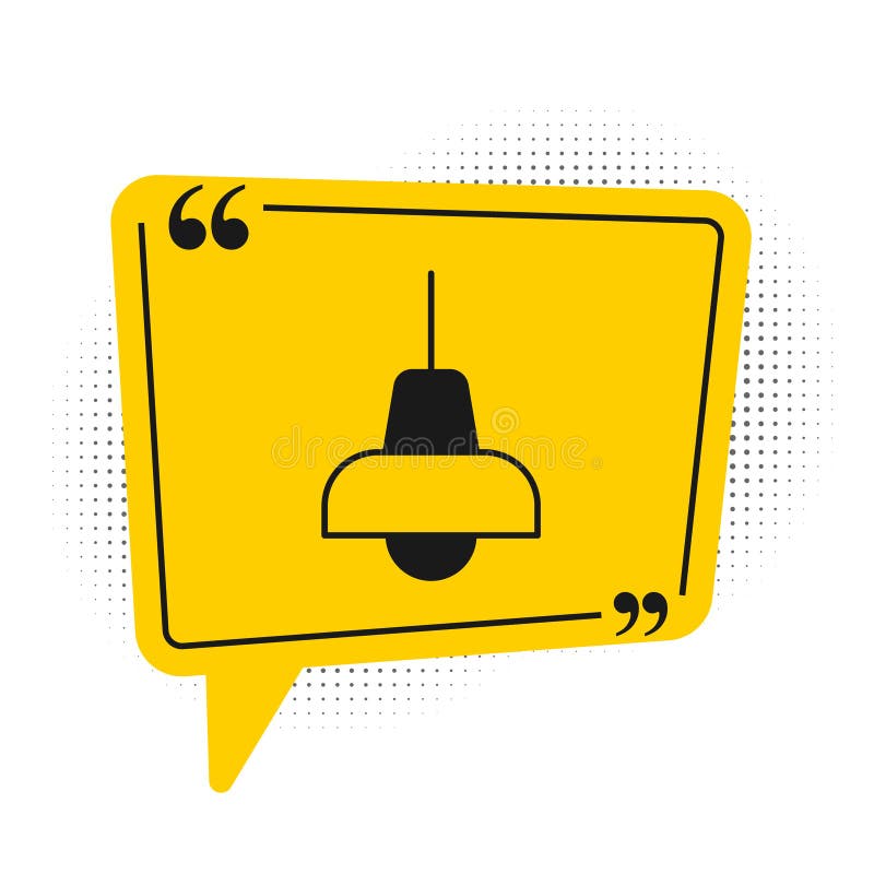 Black Lamp Hanging Icon Isolated on White Background. Ceiling Lamp ...