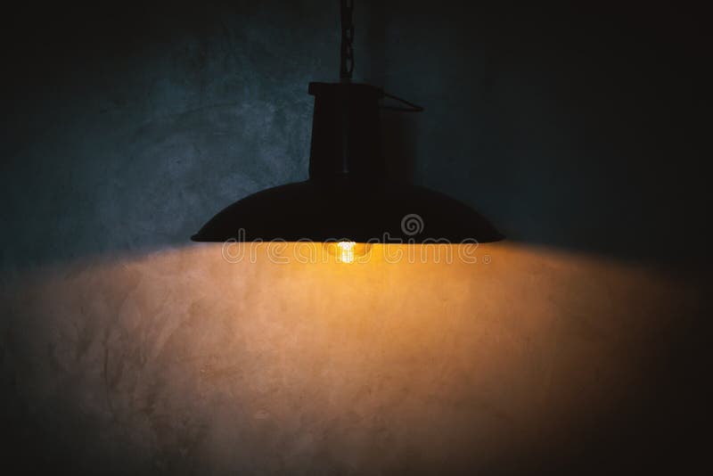 Black Lamp and Yellow Light Reflection Stock Image - Image of style ...