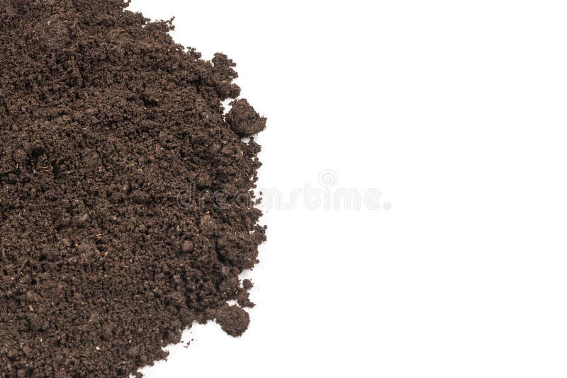 Black Land for Plant Isolated on White Background Stock Photo - Image ...