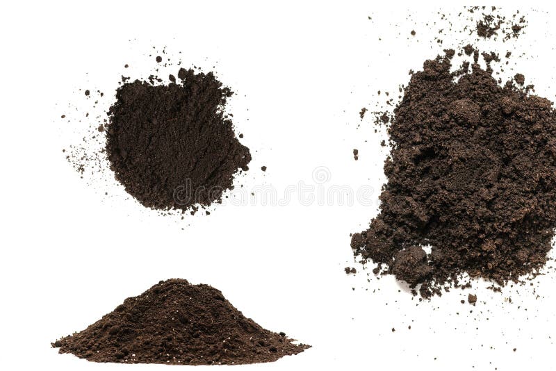 Black Land for Plant Isolated on White Background Stock Image - Image ...