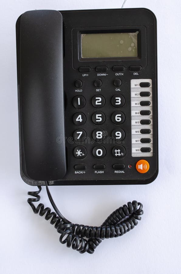 Black Fixed Line Telephone stock photo. Image of business - 292848074