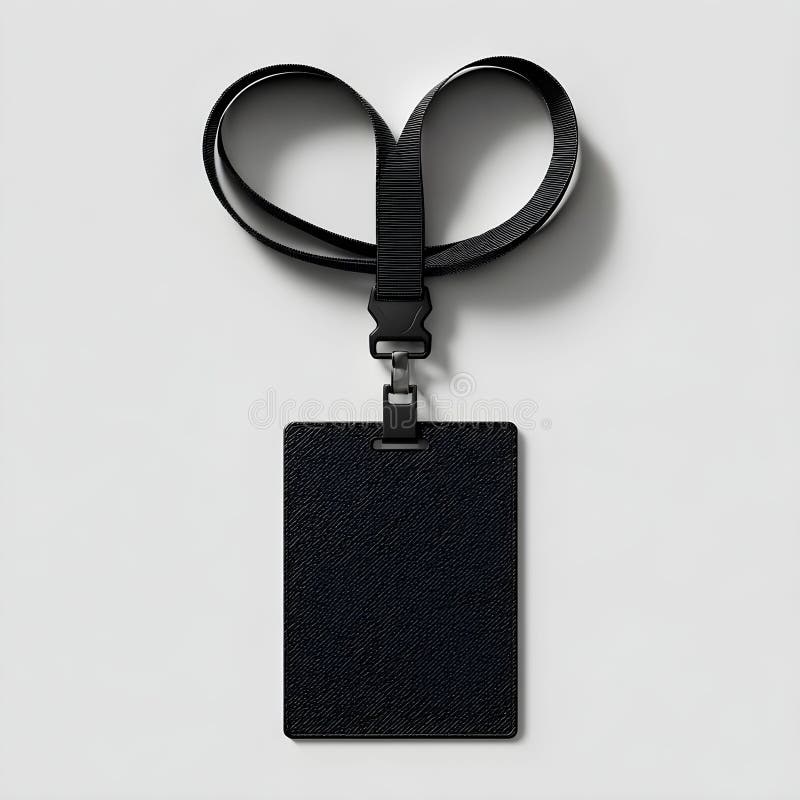 Black Lanyard with a Blank ID Card Ready for Personalization during a ...