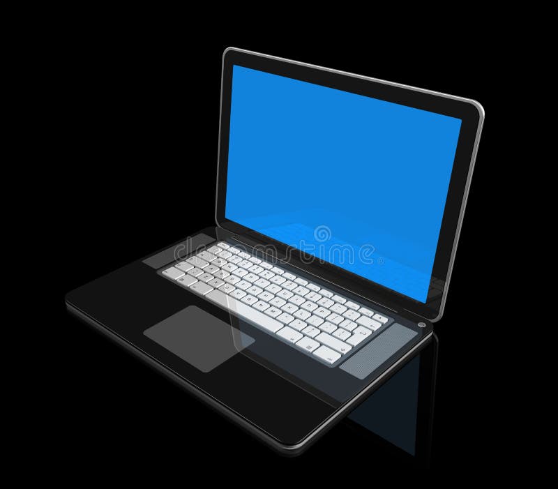 Hovering Laptop stock vector. Illustration of connection - 14413516