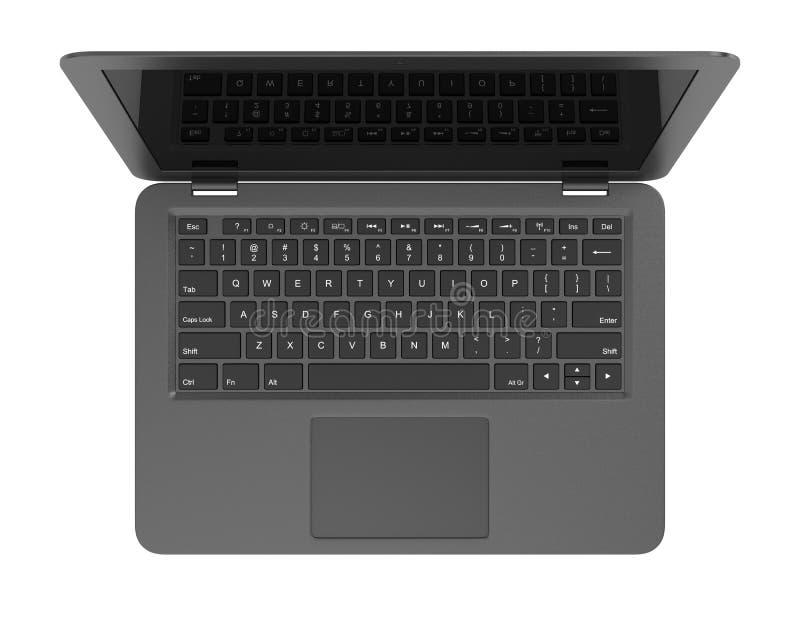 Laptop Isolated on White Background, Top View Stock Vector ...