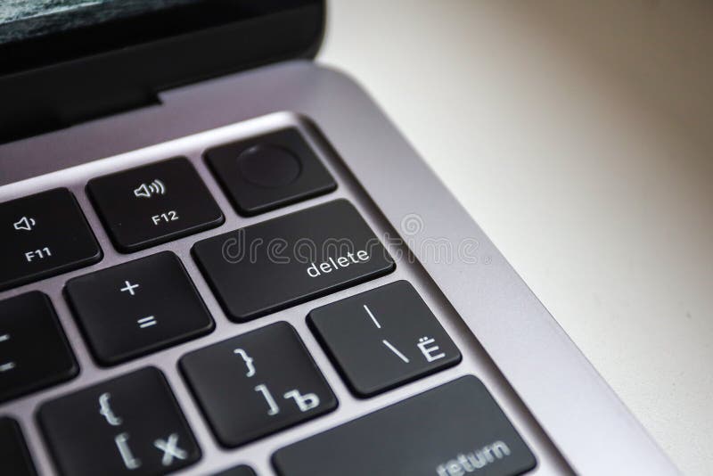 Black Laptop Keyboard Button Delete Close Up Photo Using Natural ...