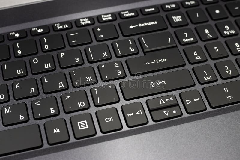 Black laptop keyboard. stock image. Image of businesswoman - 258366359