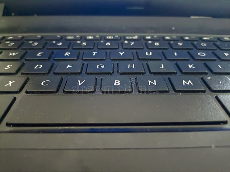 Black Laptop Keyboard at Office Table Stock Image - Image of ...