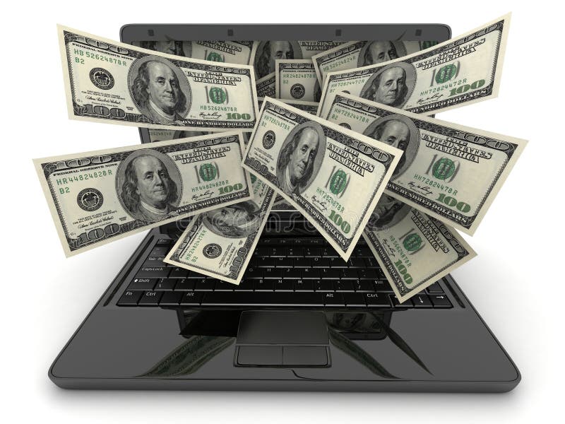Computer with Money Concept Stock Illustration - Illustration of ...