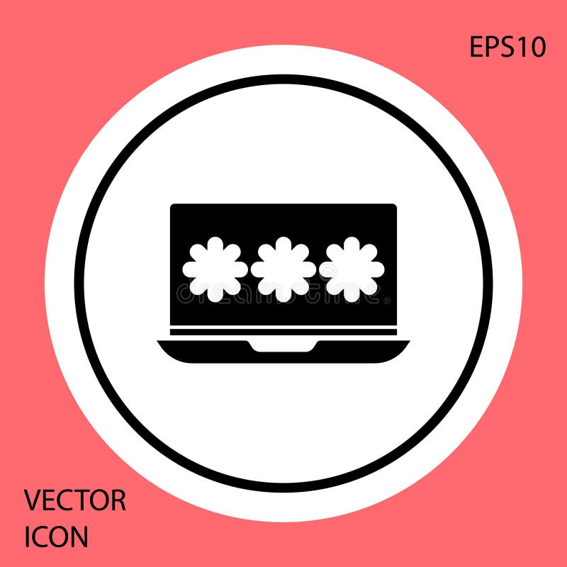 Black Laptop Icon Isolated on Black Background. Computer Notebook with ...