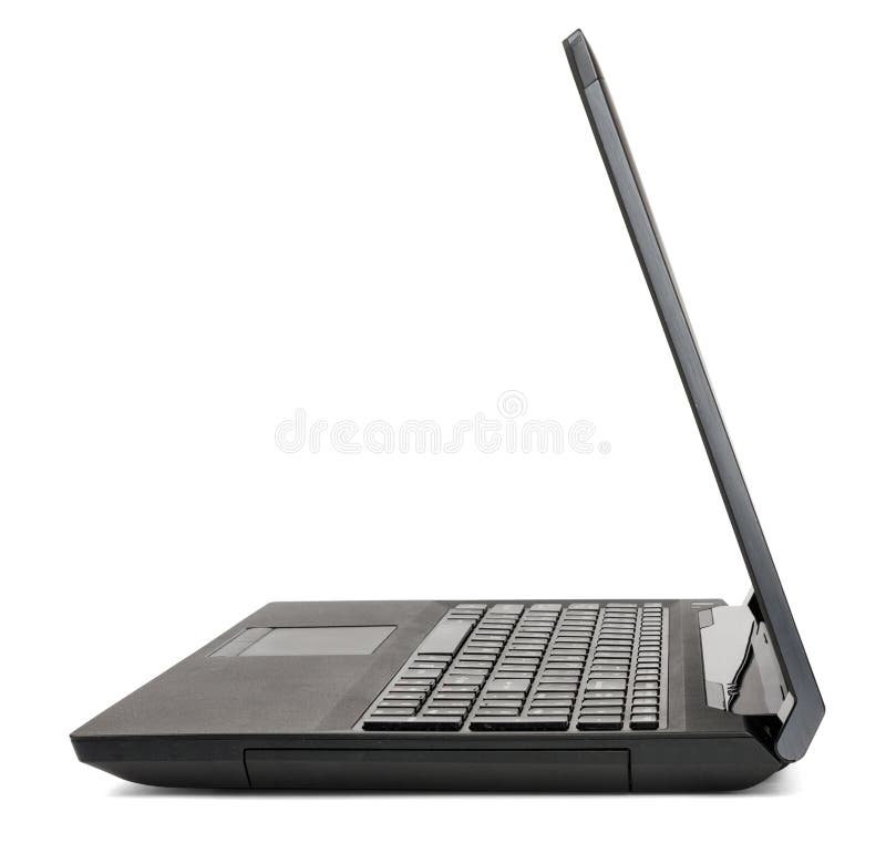 Laptop Side View with Butterfly on Hand Stock Image - Image of nature ...