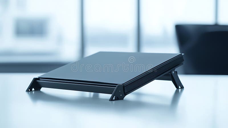 A Black Laptop is Sitting on a Table Stock Photo - Image of digital ...
