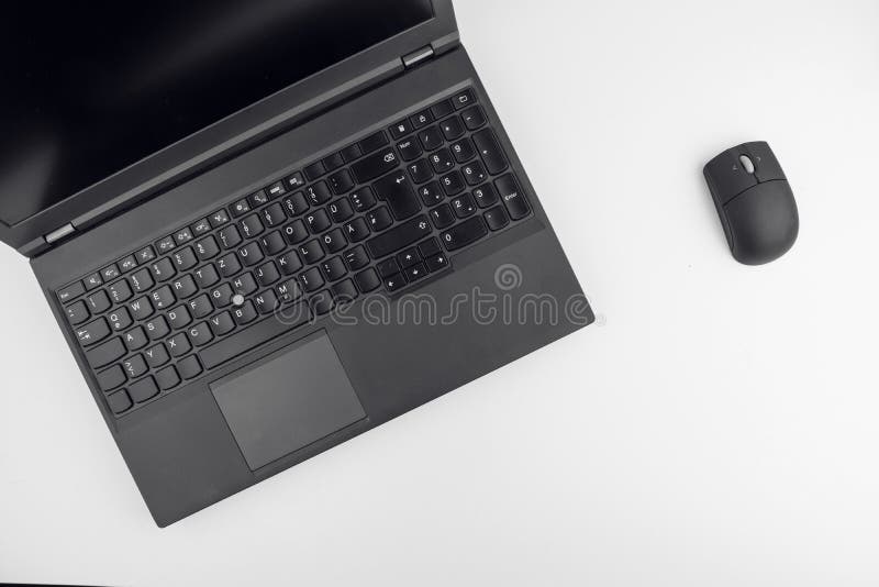 Black Laptop Top View stock image. Image of view, technology - 98382849