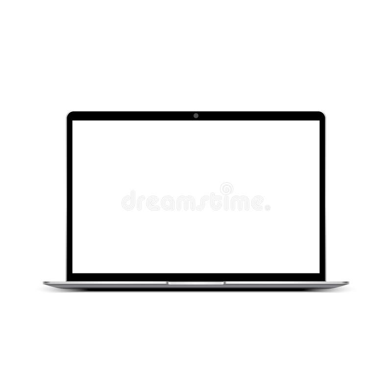 Black Laptop with White Monitor and Cursor in the Center - Vector Stock ...