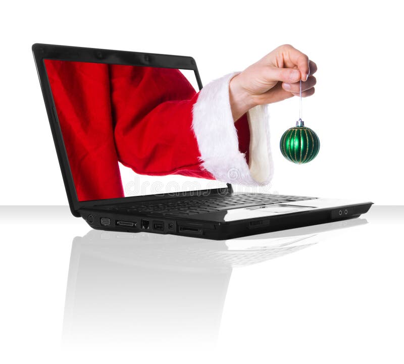 Black laptop Xmas stock image. Image of holiday, laptop - 3502127