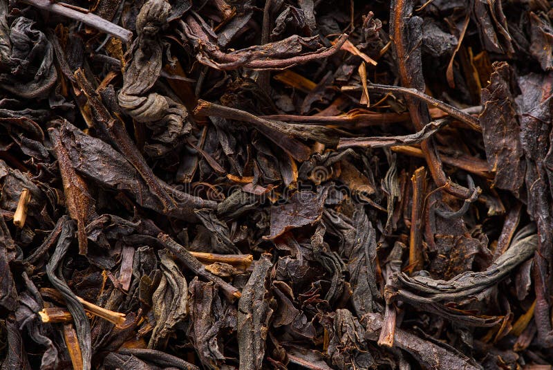 Black Large-leaf Tea As Abstract Background. Texture of Dry Black Tea ...