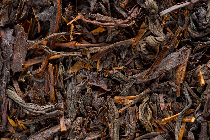 Black Large-leaf Tea As Abstract Background. Texture of Dry Black Tea ...