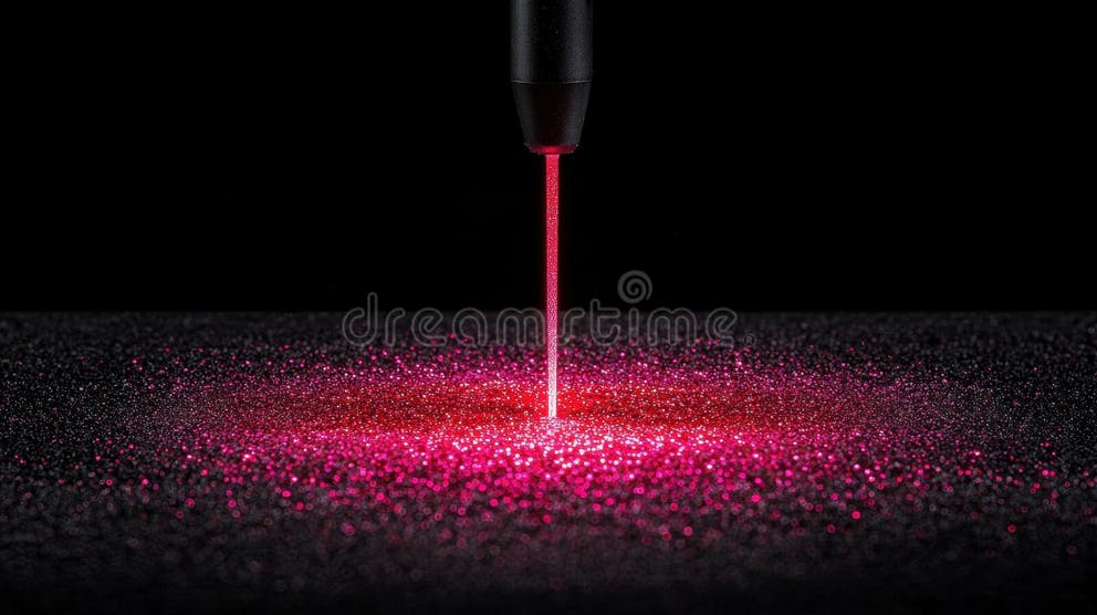 A Black Laser Pointer with a Red Laser Beam. Stock Photo - Image of ...