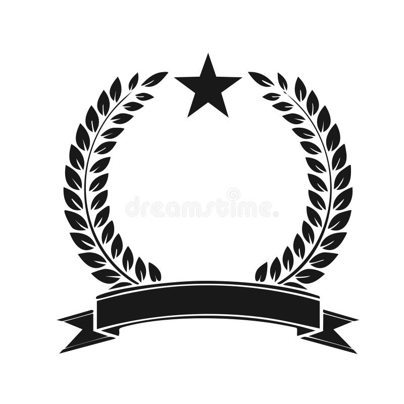 Black Laurel Wreath with Ribbon Vector Design Stock Vector ...