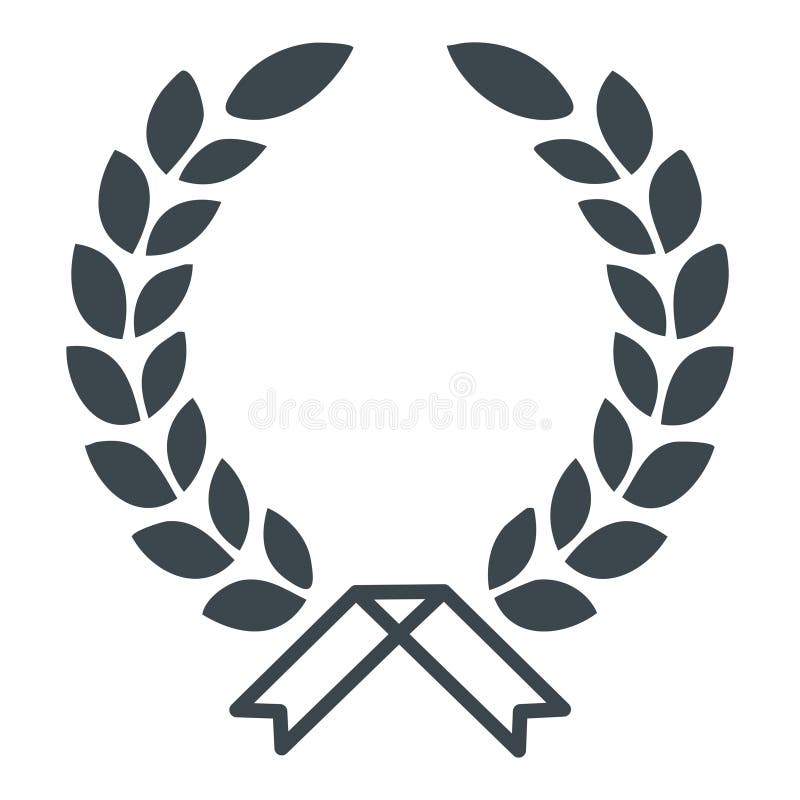 Black Laurel Wreath with Ribbon Vector Design Stock Vector ...