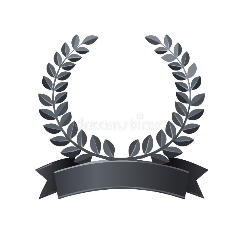 Black Laurel Wreath with Ribbon Vector Design Stock Vector ...