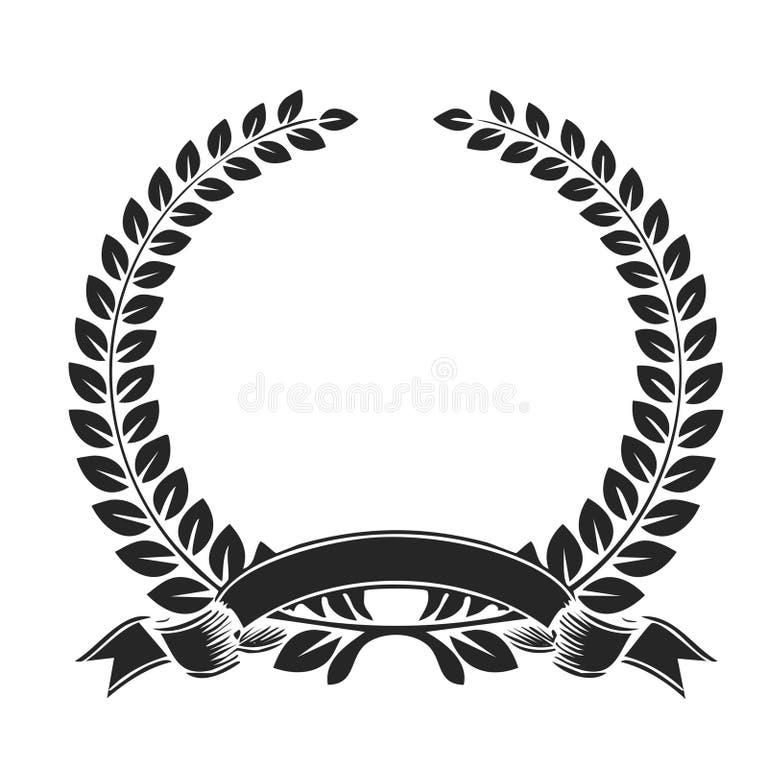 Black Laurel Wreath with Ribbon Vector Design Stock Vector ...