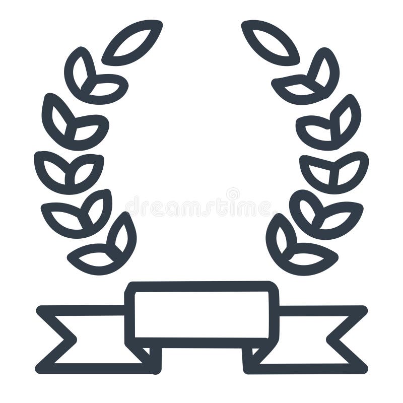 Black Laurel Wreath with Ribbon Vector Design Stock Vector ...