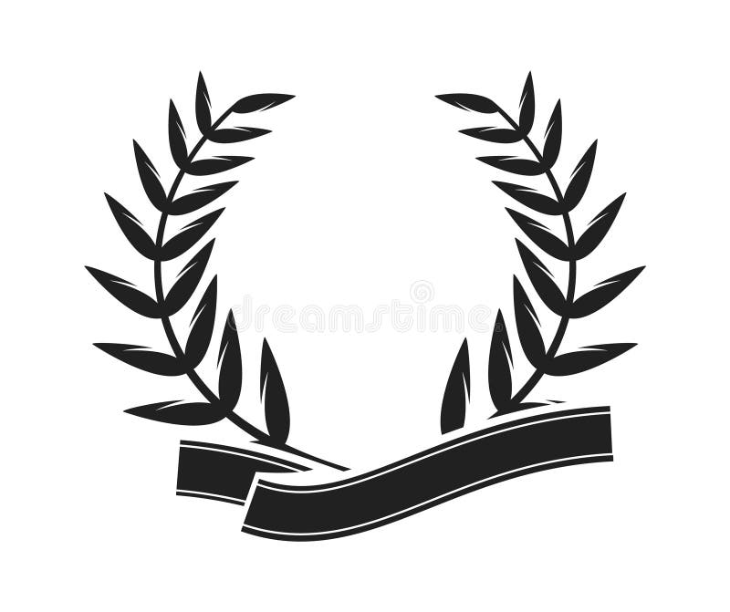 Black Laurel Wreath Symbolized Honor Stock Illustration - Illustration ...