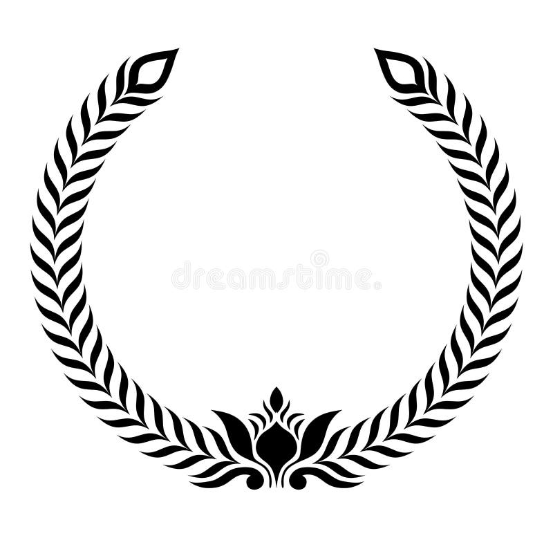Black Laurel Wreath Vector Design Stock Vector - Illustration of ...