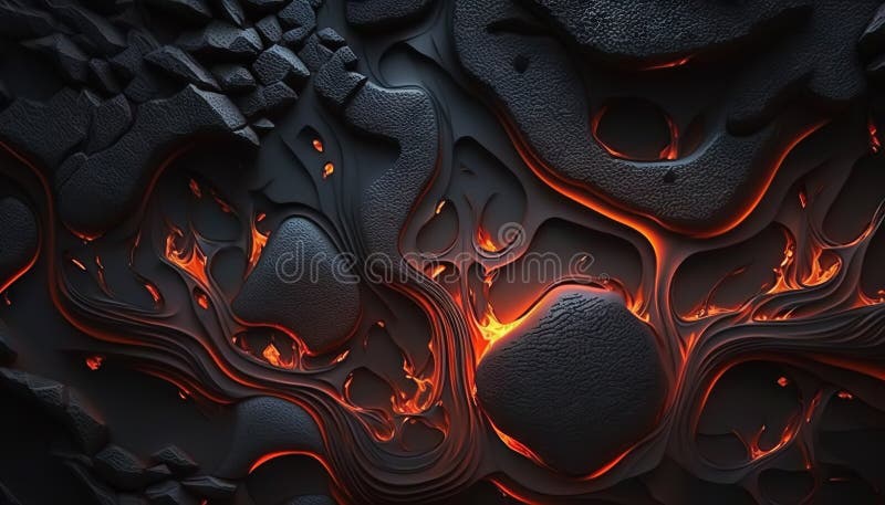 Black Lava Rock Texture. Dark Stone Surface Texture Stock Illustration ...