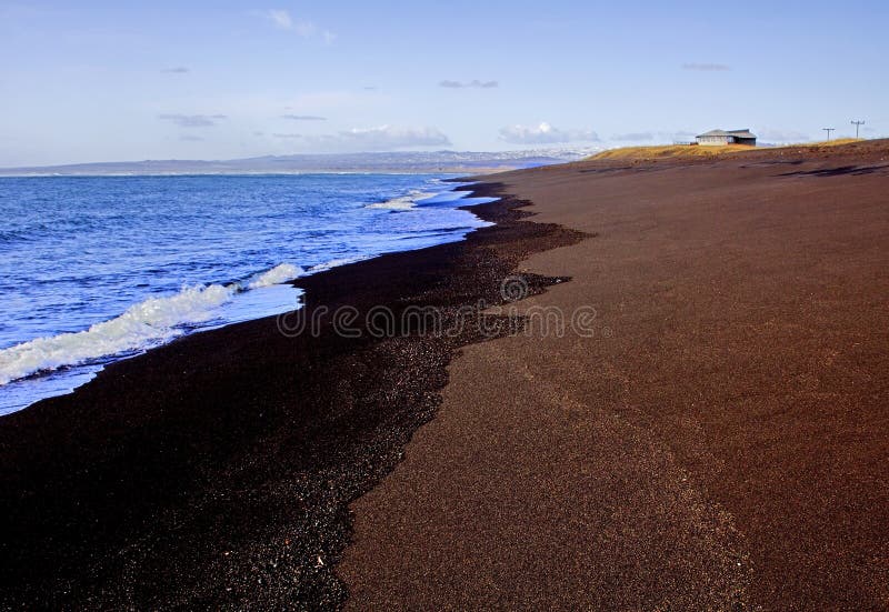 Black Lava Sand Beach, South Coast, Iceland Stock Photo - Image of ...