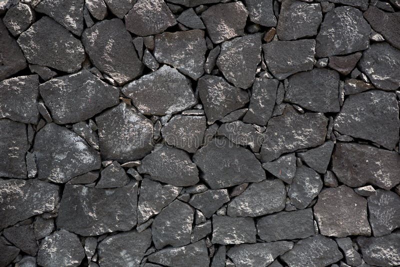 Black Lava Stone Volcanic Masonry Wall Royalty Free Stock Image - Image ...