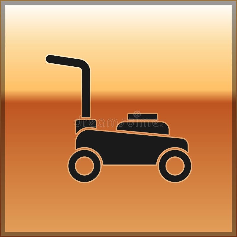 Black Lawn Mower Icon Isolated on Yellow Background. Lawn Mower Cutting ...