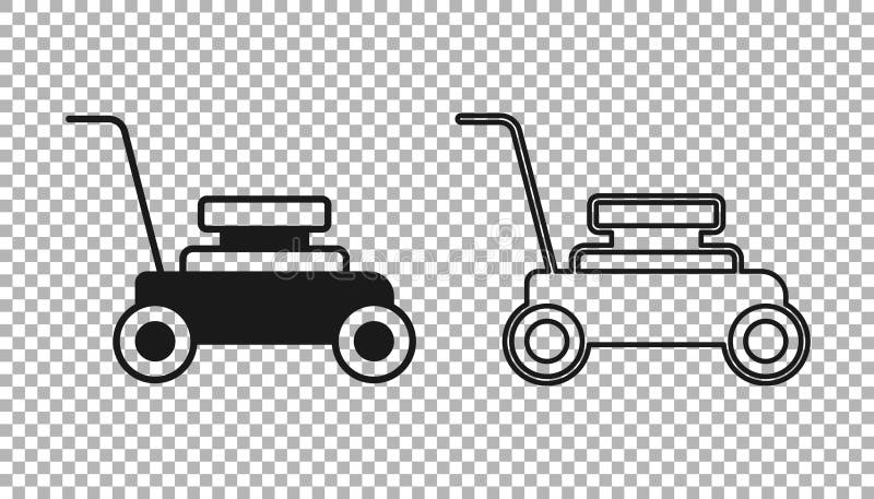 Black Lawn Mower Icon Isolated on Transparent Background. Lawn Mower ...